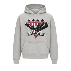 Rhude Stage Racing Hoodie 'heather /black/red - Grey