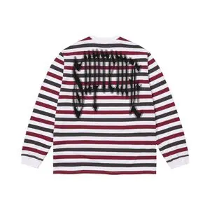 Supreme Intarsia Long-sleeve Top 'stripe - Red