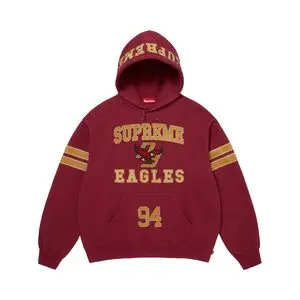 Supreme Rhinestone Eagle Hooded Sweatshirt 'cardinal - Red