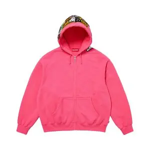 Supreme Patches Zip Up Hooded Sweatshirt 'magenta