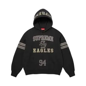 Supreme Rhinestone Eagle Hooded Sweatshirt - Black