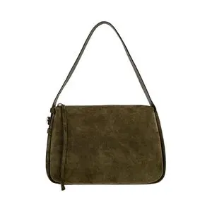 Tory Burch Romy Suede Shoulder Bag 'stone - Grey