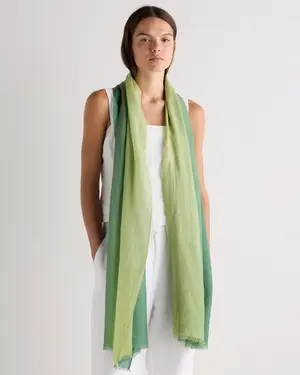 Quince Featherweight Merino Wool Dip-dye Scarf - Mint/leaf Green