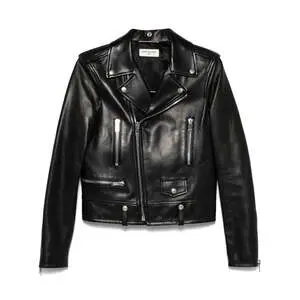 Saint Laurent Lambskin Biker Jacket - Black