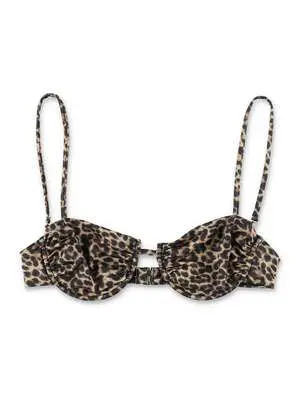 MATINEE Mini Leopard Print Slim-fit Bikini Top - Brown