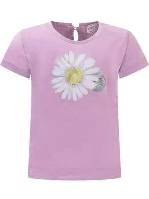 Monnalisa Mini Floral Design T-shirt - Glicine