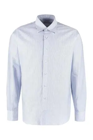 THE ALPHABET The (alphabet) Striped Cotton Shirt With Rounded Hem Multicolor