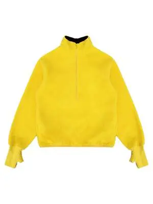 ENTIRE STUDIOS 3/4 Zip Up Sweatshirt With Side Seam Pockets & Glove Cuff Detail