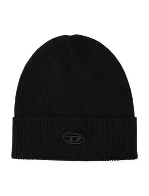DIESEL® Ribbed Knit Beanie - Nero