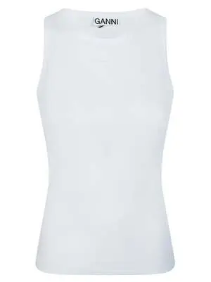 GANNI Tank Top Costina - Bianco
