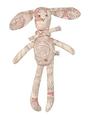 Bonpoint Mini Plush Rabbit With Botanical Print - Medium Pink