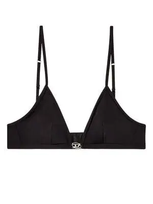 DIESEL® Triangle Bra With Center Oval D Metal Plate - Nero