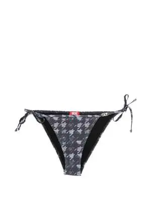 DIESEL® All-over Print Bikini Bottoms With Adjustable Ties And Oval Logo Hardware - Nero