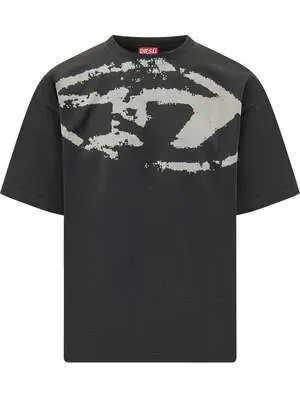 DIESEL® Trendy T-shirt With Unique Stampaint Design - Nero