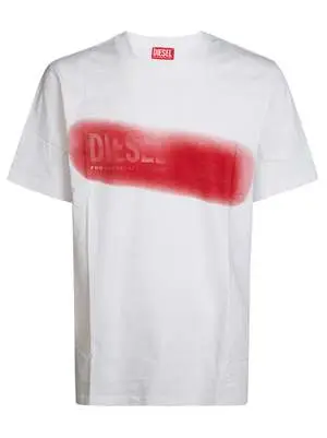 DIESEL® 100% Cotton Crew Neck T-shirt - Bianco