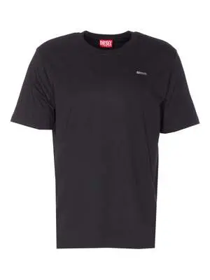 DIESEL® Logo Detail Crew Neck Short Sleeve T-shirt - Nero