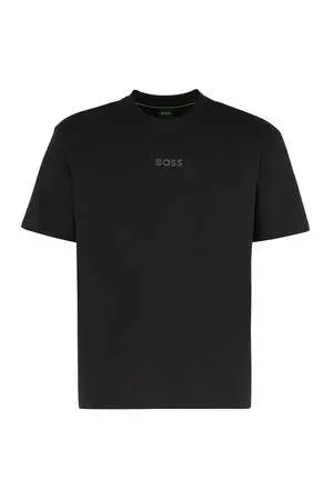 BOSS Logo Print Cotton T-shirt - Black