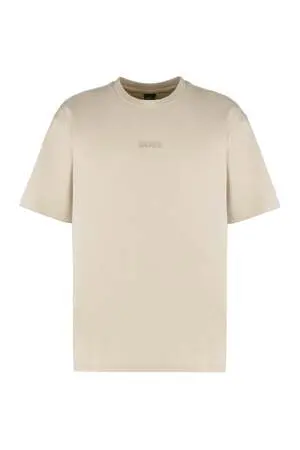 BOSS Crew Neck T-shirt For Short Sleeves - Beige