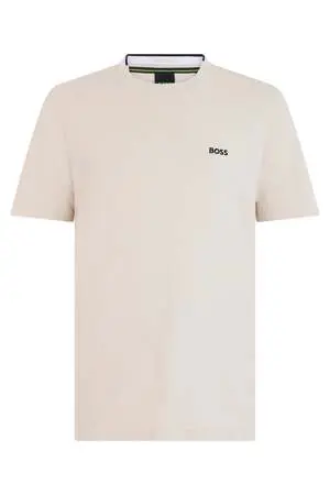 BOSS Cotton Short-sleeve T-shirt With Round Neck - Sand