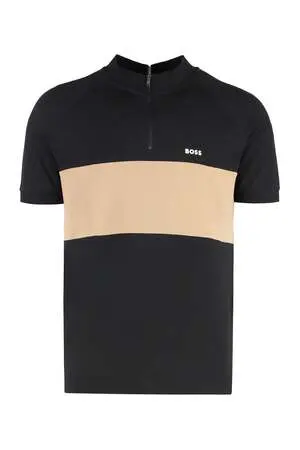 BOSS Stretch Cotton Piqué Polo Shirt Regular Fit - Black