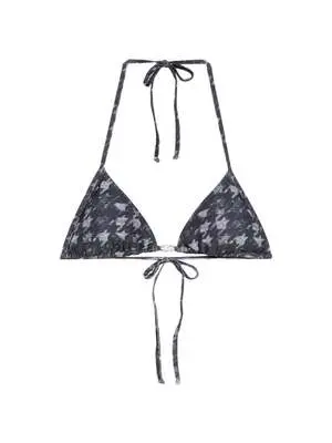 DIESEL® Triangle Bikini Top With All-over Print And Adjustable Ties - Nero