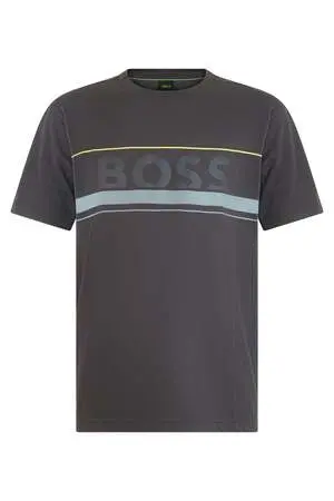 BOSS Striped Crewneck Cotton T-shirt