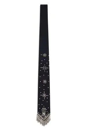Pinko Beaded Fringe Trim Tie With 125 Cm Length