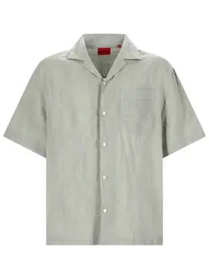 Hugo Linen Button-up Shirt For - Green