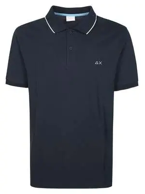 SUN 68 Stylish Contrast Polo For - Blu