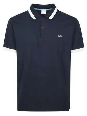 SUN 68 Contrast Trim Polo For - Blu