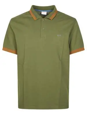 SUN 68 Contrast Detail Polo Shirt For - Verde