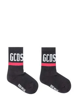 Gcds Comfortable Logo Socks With Bold Stripe