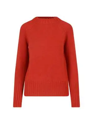 DRUMOHR Merino Wool Mock Neck Sweater - Orange