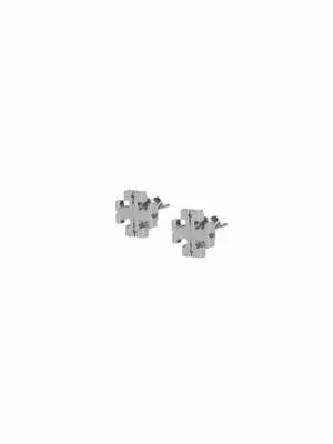 Tory Burch 90% Brass 10% Titanium Light & Natural Statement Earrings - Silver