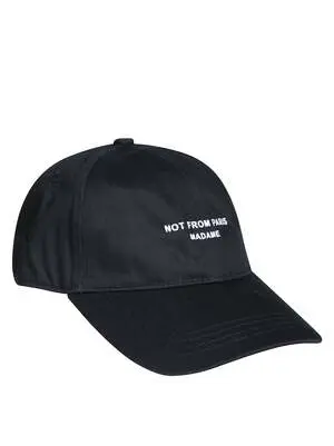 Drole De Monsieur Slogan Logo Cotton Cap - Nero