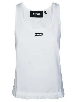 ROTATE BY BIRGER CHRISTENSEN Volant Logo Tank Top - Bianco