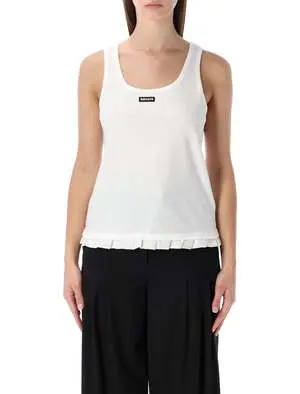 ROTATE BY BIRGER CHRISTENSEN Ruffled Hem Cotton Tank Top Size