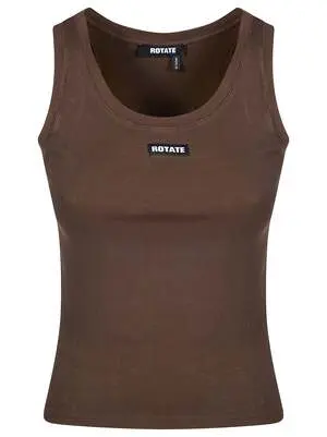 ROTATE BY BIRGER CHRISTENSEN Logo Tank Top For - Marrone