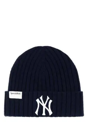 SPORTY & RICH Yankees Cashmere-blend Beanie Hat - Blue