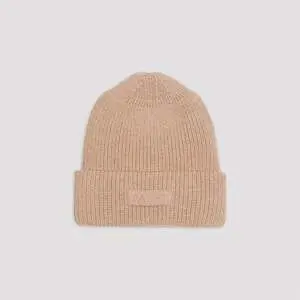 PATOU Knit Ribbed Beanie Hat - Brown