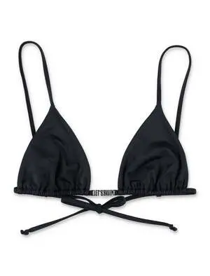LET'S SWIM Triangle Bikini Top Size - Black