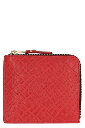 Comme Des Garçons Mini Leather Zipped Coin Purse - Red