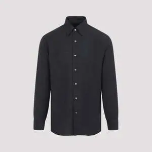 Brioni Hidden Placket Cotton-cashmere Shirt - Grey