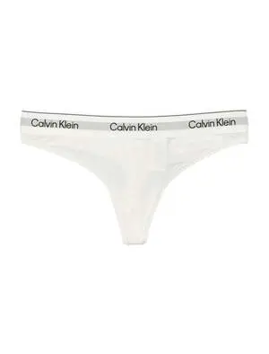 Calvin Klein Calvin Klein Women's Logo Waistband Thong Underwear Bianco