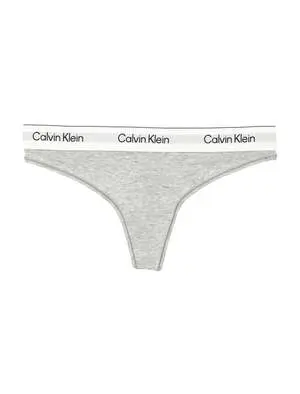 Calvin Klein Calvin Klein Women's Logo Waistband Thong Underwear Grigio