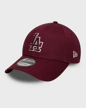 New Era Team Outline 9forty Los Angeles Dodgers Strapback Cap - Dark Red