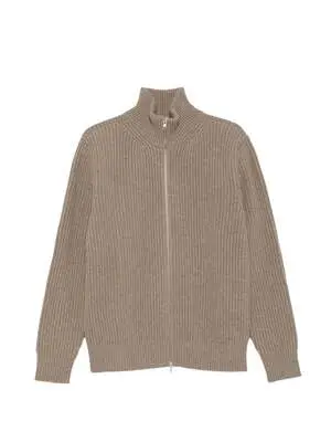MAISON MARGIELA Ribbed Knit Zip-up Cardigan