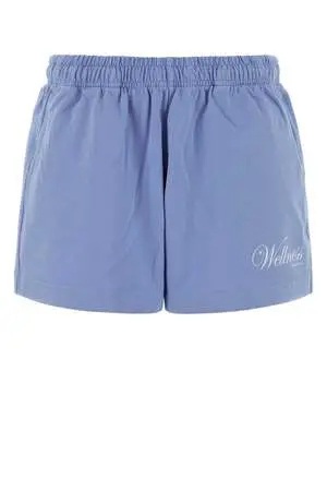SPORTY & RICH Sporty Cotton Shorts - Light Blue