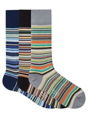 Paul Smith 3-pack Striped Socks For - Multicolour