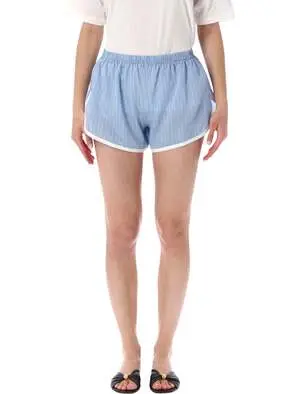 THE FRANKIE SHOP Chic Striped Mini Shorts